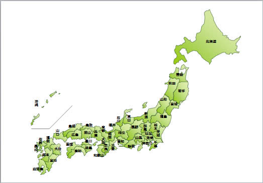 日本地図（パワーポイントフリー素材） | フリー素材のDigipot